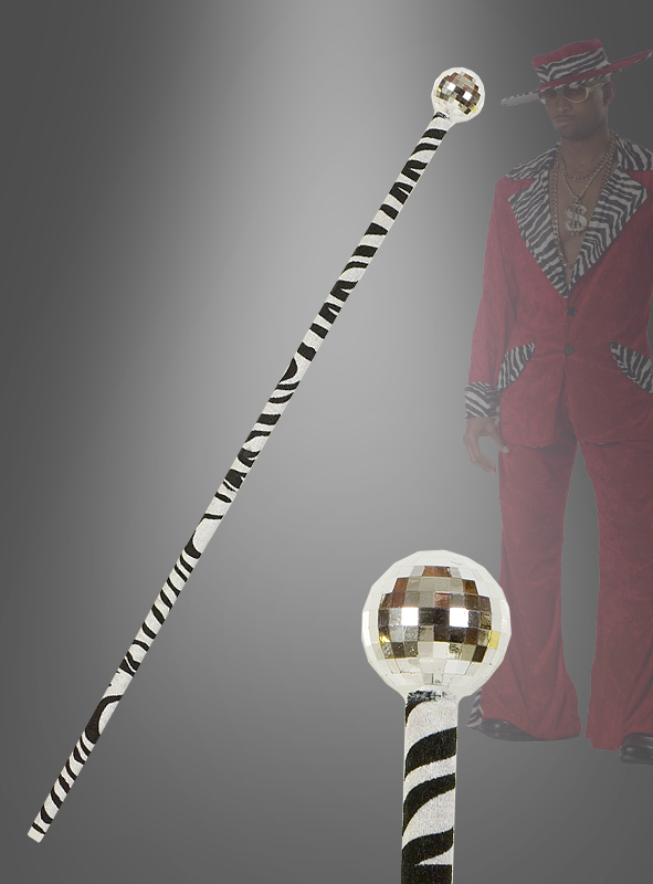 Zebra Gehstock für Pimp Kostüme bei » Kostümpalast.de