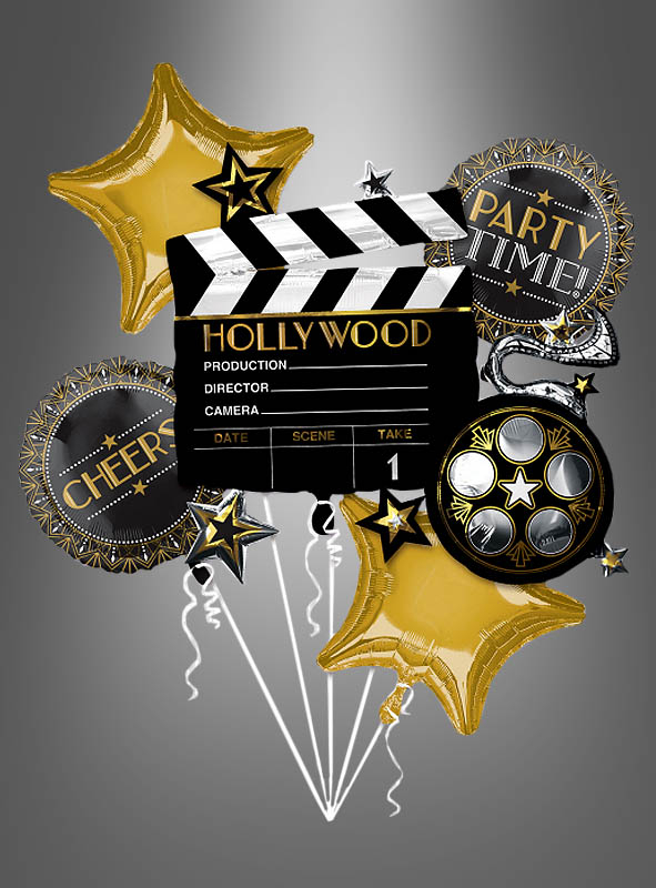 Hollywood VIP Balloon Bouquet golden black Movie Party