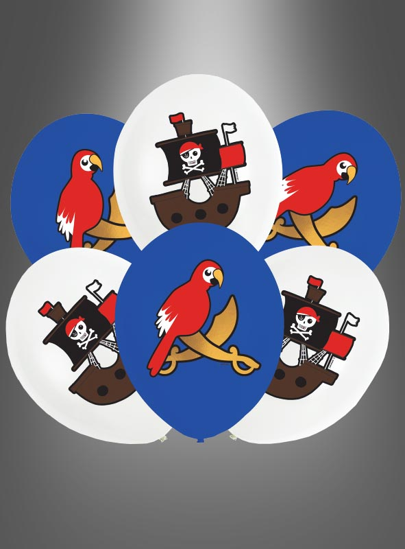 Latex Balloons Pirates 6 pcs. at » Kostümpalast